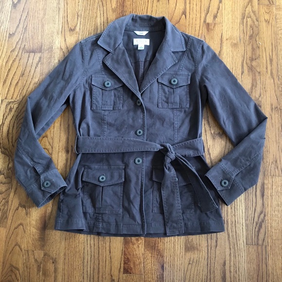 Talbots | Jackets & Coats | Talbots Petites Brown Military Style Belted ...